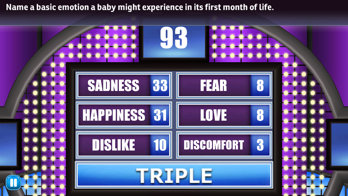 Family Feud and Friends Game Answers Revealed!: Name a basic emotion a ...